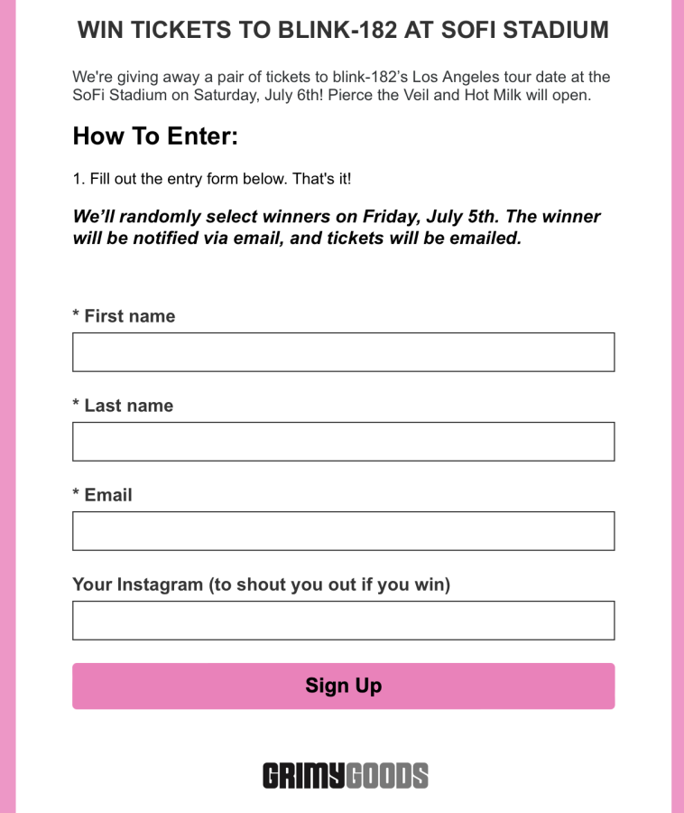 Win Tickets to blink-182 at SoFi Stadium - Grimy Goods - A Los Angeles music lifestyle blog ...